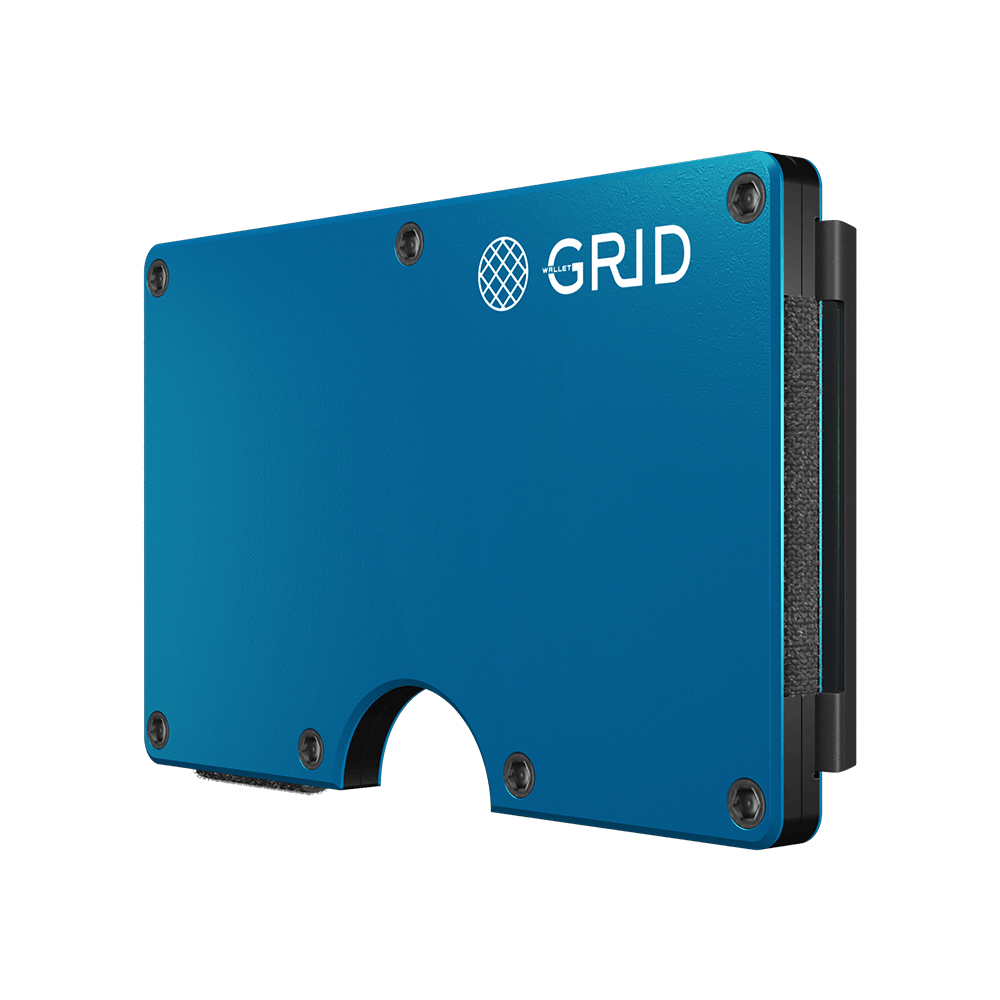 Minimalist Front Pocket Wallet - Ultra Slim Blue Wallet – GRID Wallet